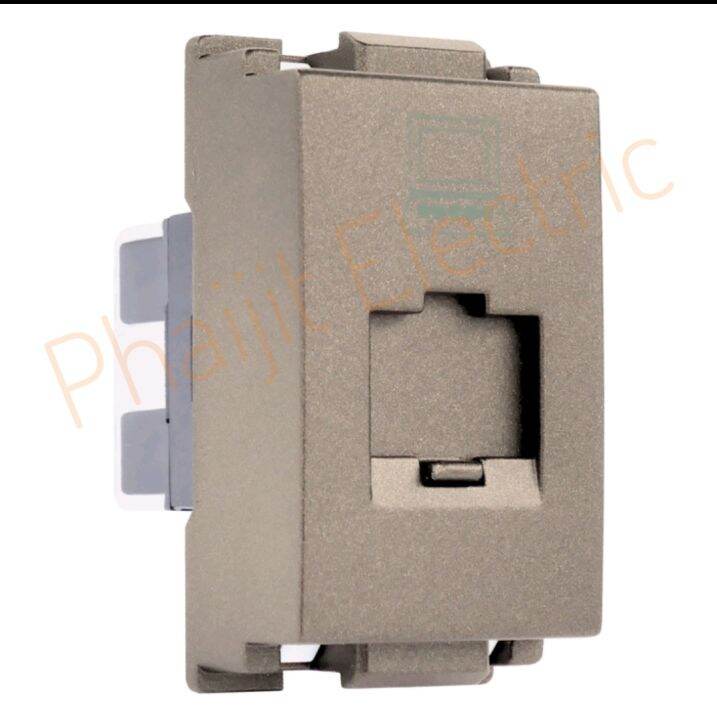 Haco W8201PC-ST เต้ารับคอมพิวเตอร์ Cat5e+ (Matt Black) Haco W8201PC-ST Computer Socket RJ45 ...