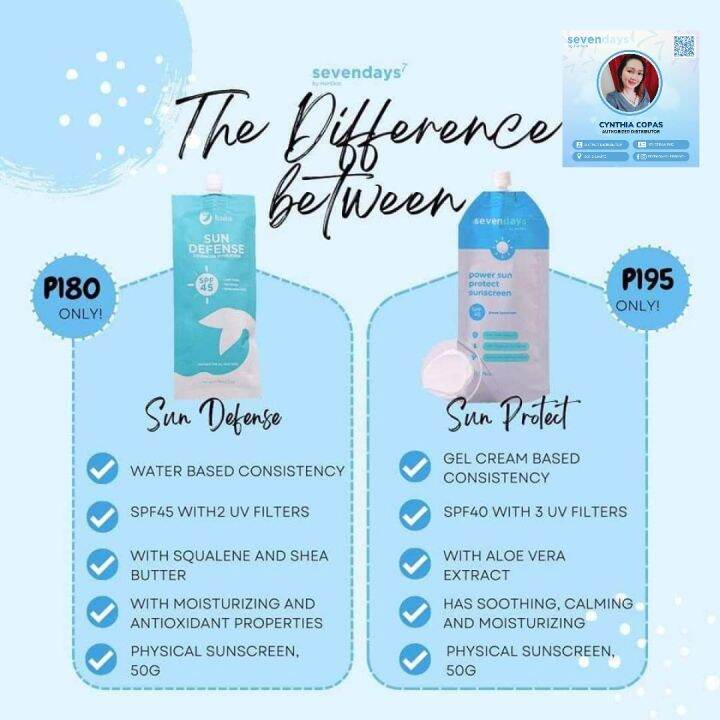 SEVENDAYS SUN PROTECT AND HERSKIN SUN DEFENSE | Lazada PH