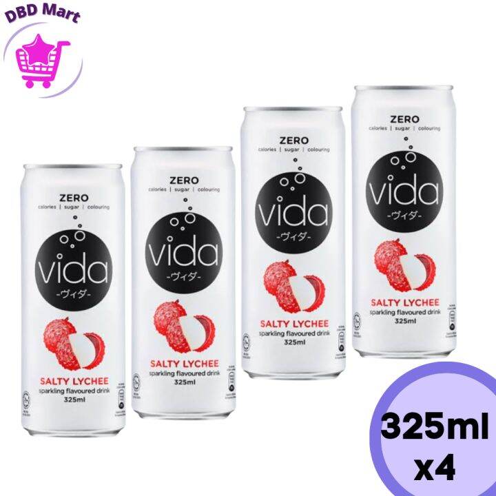 Zero • Vida • Salty Lychee • 325ml x4 | Lazada PH