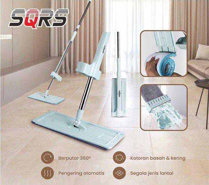 ALAT PEL LANTAI PRAKTIS SCRATCH MOP PETAK 2 SEKAT DRY & WASH | Lazada ...
