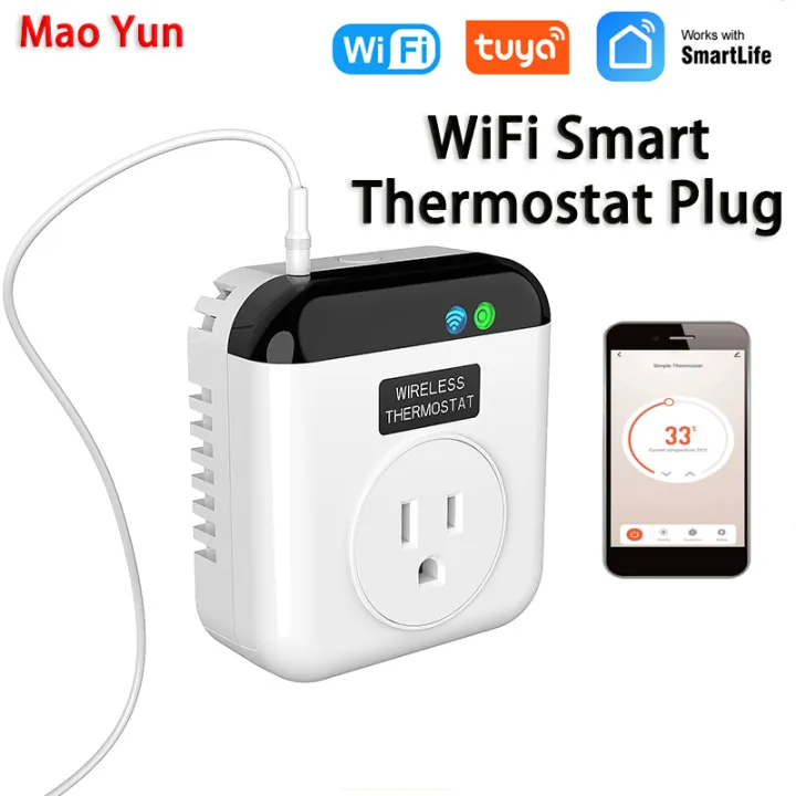 Tuya WiFi Smart Thermostat Plug Outlet Temperature Controller Smart Home Programmable ...