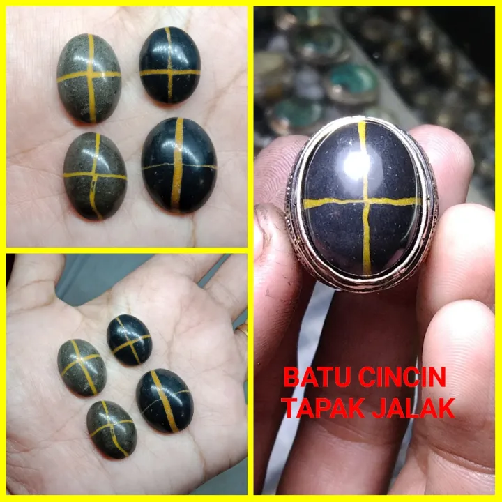 Batu cincin tapak jalak hitam garis kuning | Lazada Indonesia