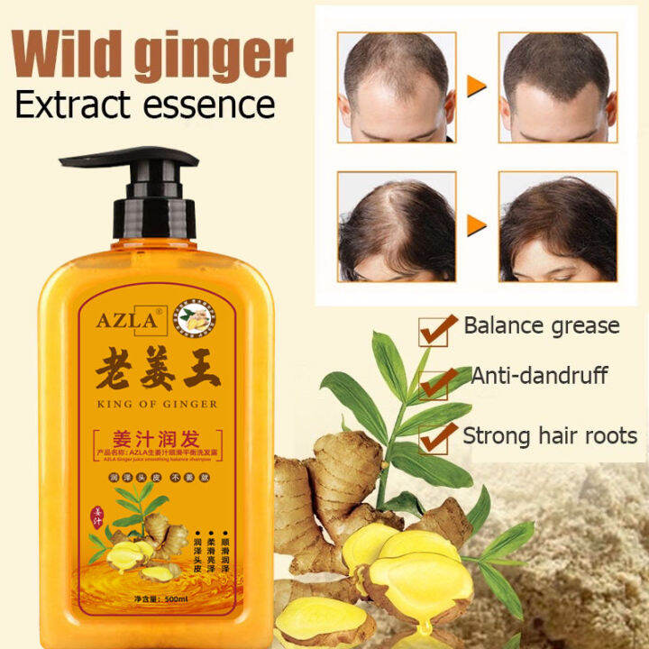 500ML AZLA Ginger Shampoo for Hair Loss Herbal Ginger Extract Shampoo ...