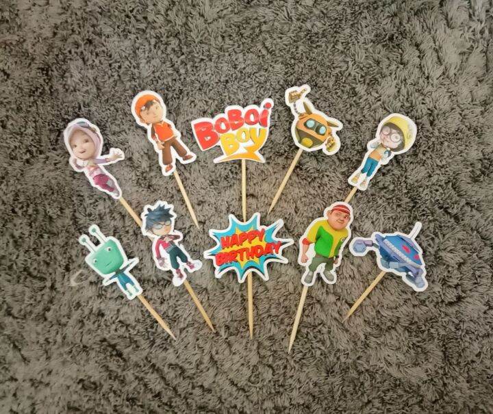 Isi 10pcs Topper Hiasan Kue Karakter Boboiboy (Toper) | Lazada Indonesia