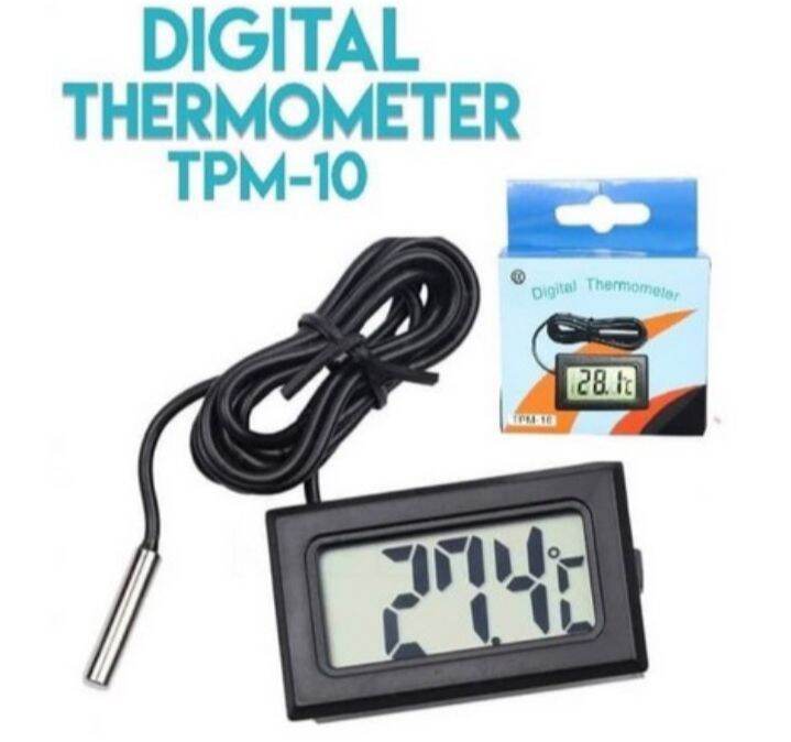 Digital LCD Thermometer Mini Probe Fridge Freezer Aquarium Cooler ...