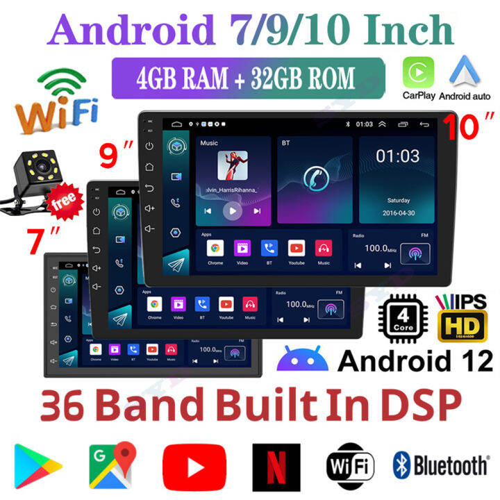 [ 4GB RAM+32GB ROM ] 2Din Android Player 7/9/10 inch Quad Core Car Multimedia MP5 Player Free ...