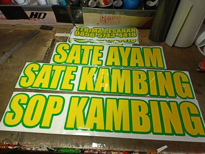 Custom Cutting Sticker Tulisan Gerobak, Neon Box, Jualan, Branding ...