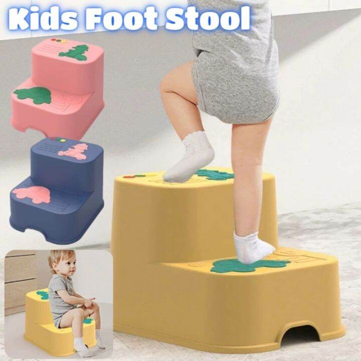 Kids Foot Stool Bathroom Anti-slip Step Stool Children Handwash Ladder ...