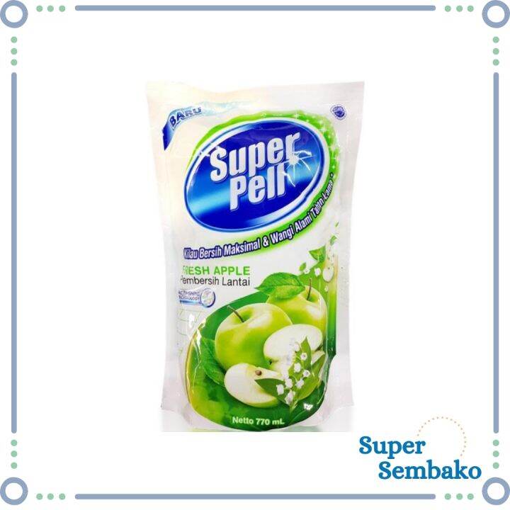 SUPER PELL PEMBERSIH LANTAI DAN TOILET WANGI AROMA FRESH APPLE 770ml ...