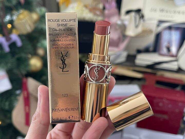 ลิปสติก YSL Rouge Volupte Shine สี 123 | Lazada.co.th
