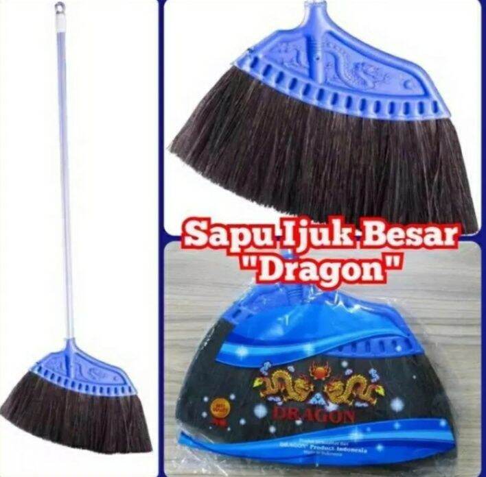 Sapu ijuk dragon + gagang besi/sapu lantai murah | Lazada Indonesia
