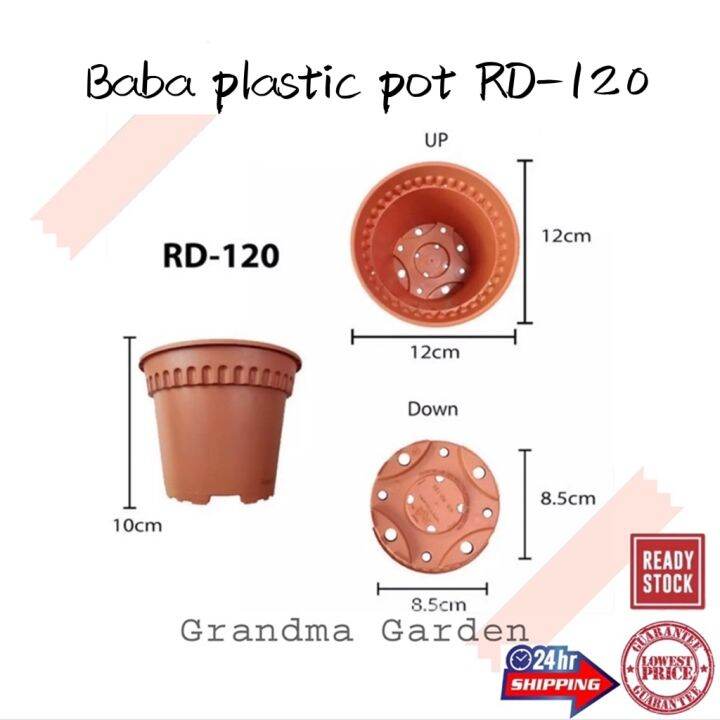 (GG baba) BABA plastic pot RD-120 1 pc ^ pasu bunga plastik buatan ...