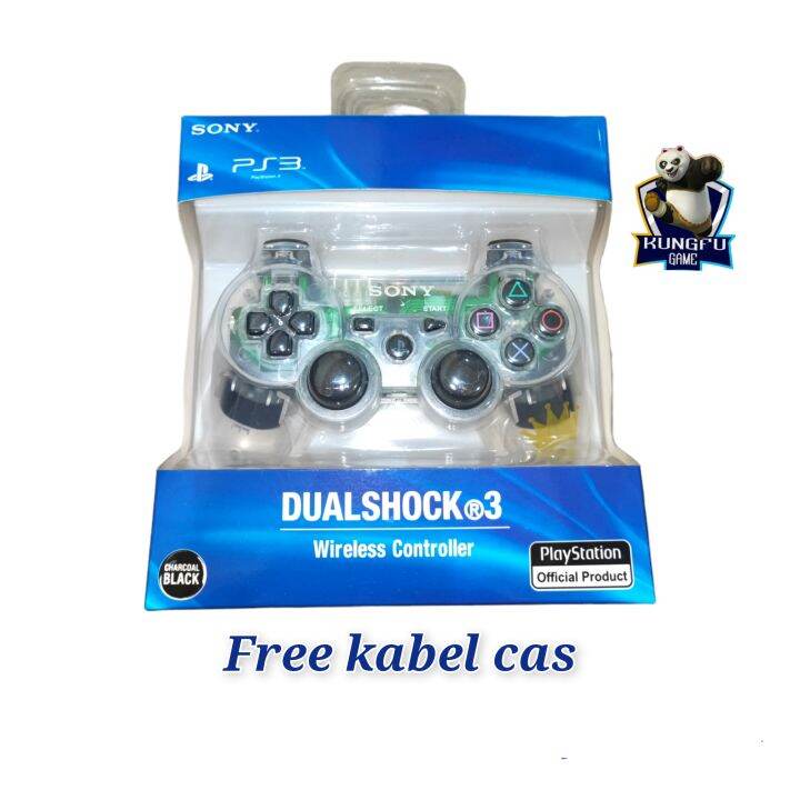 stik ps3 gyro motion transparan bening+kabel+pack | Lazada Indonesia
