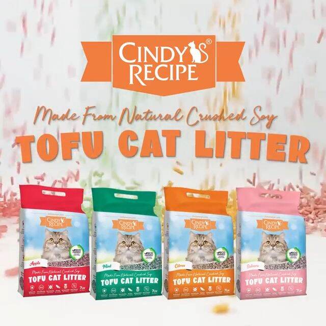 Cindy's Recipe Tofu Cat Litter Natural Soy Litter -7L (Pasir Kucing ...