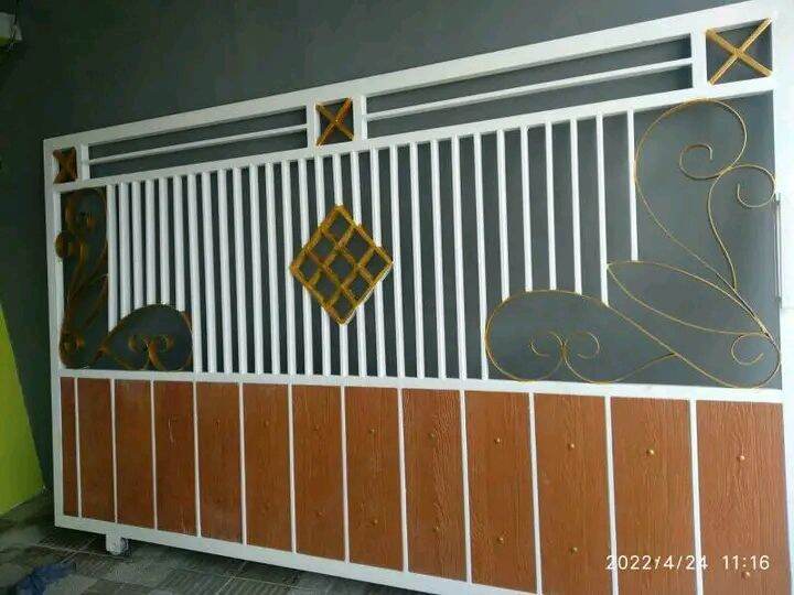 pagar besi galvanis motif GRC serat kayu | Lazada Indonesia