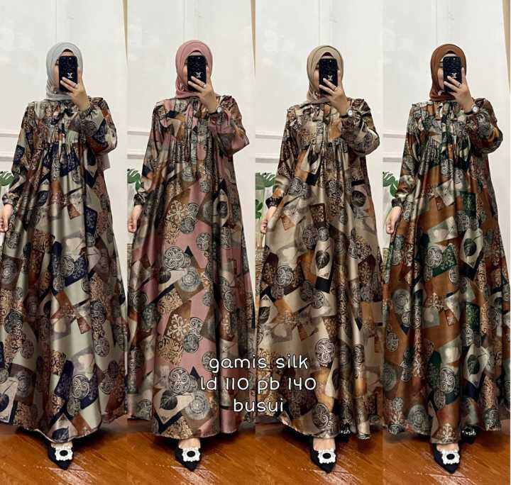 GAMIS VIRAL SILK CORAK MEWAH | Lazada Indonesia