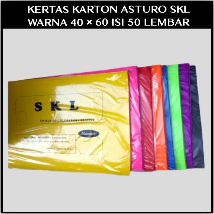Kertas Karton Asturo Warna Warni 1 Pak isi 50 Lembar ( SKL ) | Lazada Indonesia
