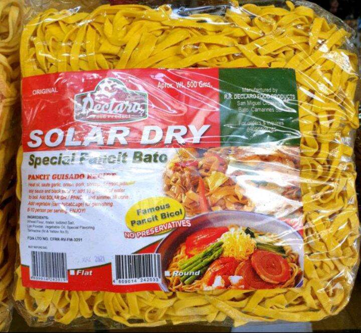 Declaro's Original (LAPAD/FLAT) pansit SOLAR DRY 500GRAMS Direct ...