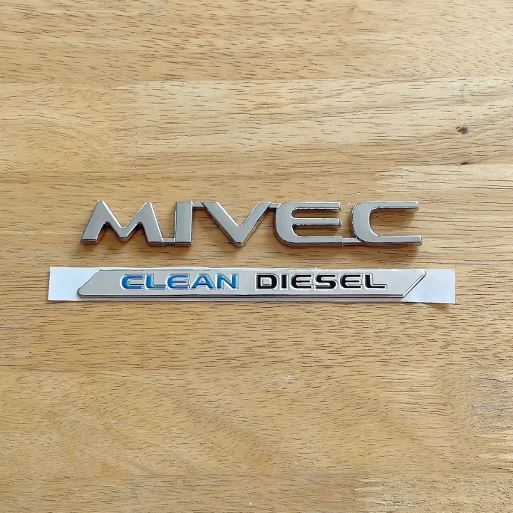โลโก้ MIVEC CLEAN DIESEL ตัวหนังสือฝาท้าย MITSUBISHI TRITON (จำนวน 2 ...