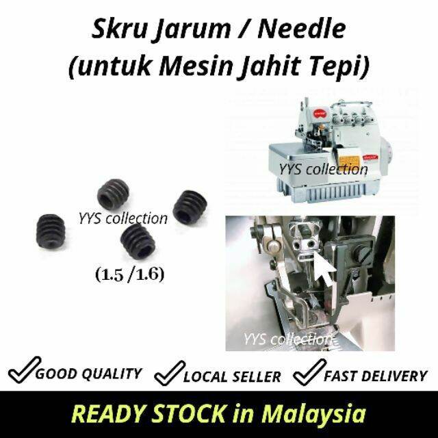 Skru Jarum / Skru Needle untuk Mesin Jahit Tepi/ Overlock Machine | Lazada