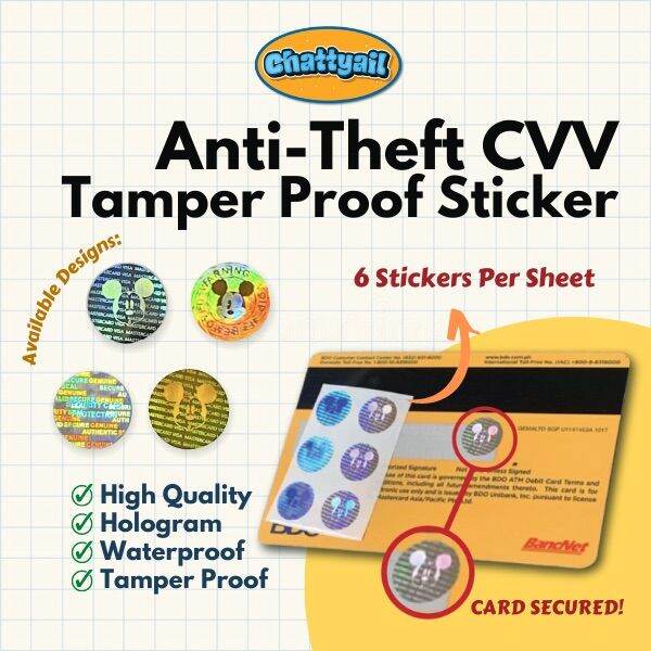 Anti Theft Credit and Debit Card CVV Protection With Void and Tamper ...