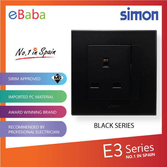 Simon E3 Series (Black) Switch / Switches & Socket Outlet | Lazada
