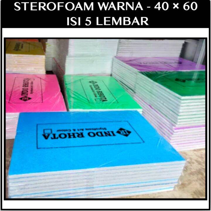 Gabus Styrofoam Warna Warni / Sterofoam Lembaran 40 × 60 Cm Per 5 ...