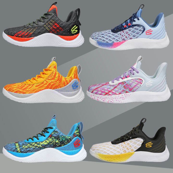 Curry 10 Basketball Shoes Men's Low Ankle Summer Mesh Breathable Non ...
