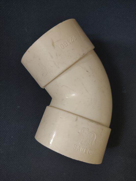Sambungan fitting pipa PVC Elbow Knie Knee Keni 45 D 21/2 Inch Putih ...