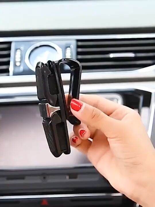 Sunglasses Holder Double Clip for Car Sun Visor Vehicle Interior Spec ...