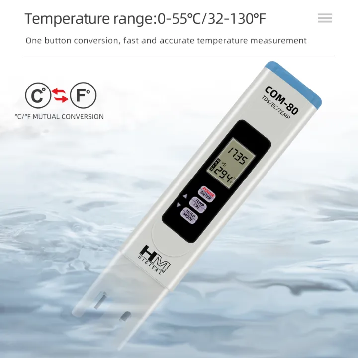 HM COM-80ดิจิตอลแบบพกพา3 In 1 TDS Temp EC Testers TDS Meter EC Tester ...
