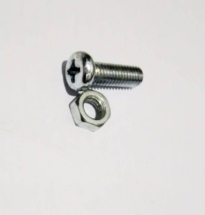 PAKET 100PCS MUR BAUT JP M5X15 KEPALA OBENG PLUS (+) UCP PUTIH DIAMETER DRAT 5MM(0,5CM) PANJANG ...