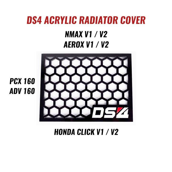 DS4 ACRYLIC RADIATOR COVER FOR NMAX V1 V2 / AEROX V1 V2 / MXI / HONDA ...