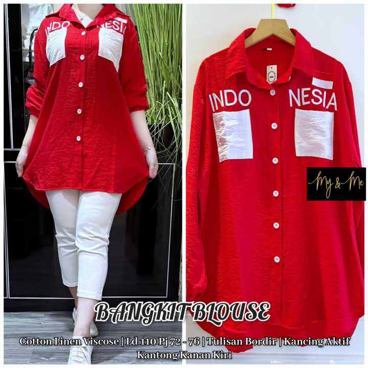 BANGKIT BLOUSE // BAJU KEMERDEKAAN // KEMEJA 17 AGUSTUSAN | Lazada ...