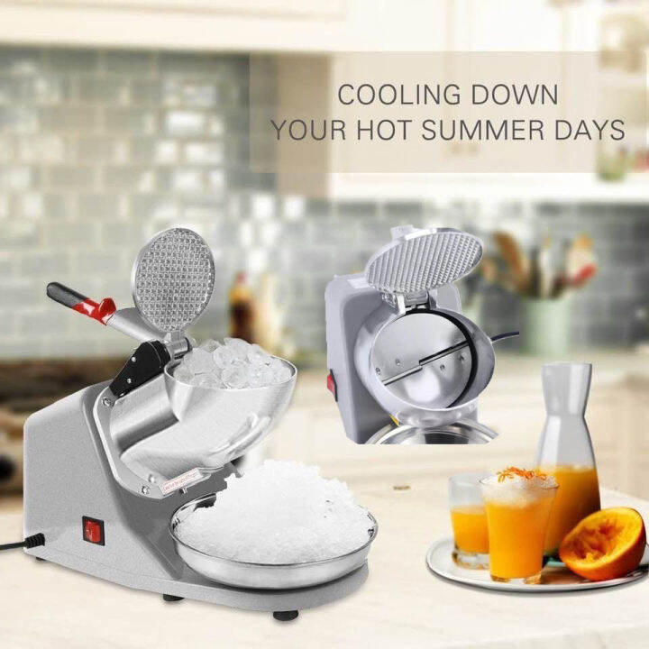 {Double Blade+Stainless} Ice Crusher Electric Heavy Duty Double Blade ...