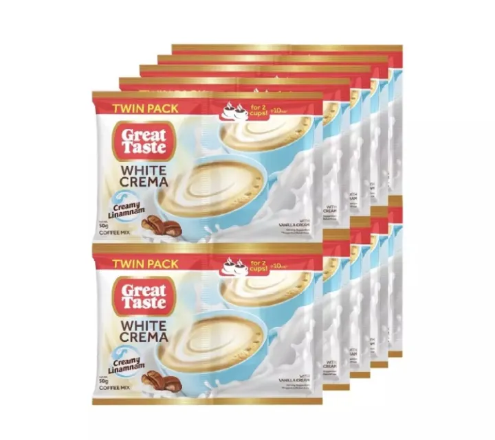 GREAT TASTE WHITE CREMA 3 in 1 COFFEE TWIN PACK 10 x 50G | Lazada PH