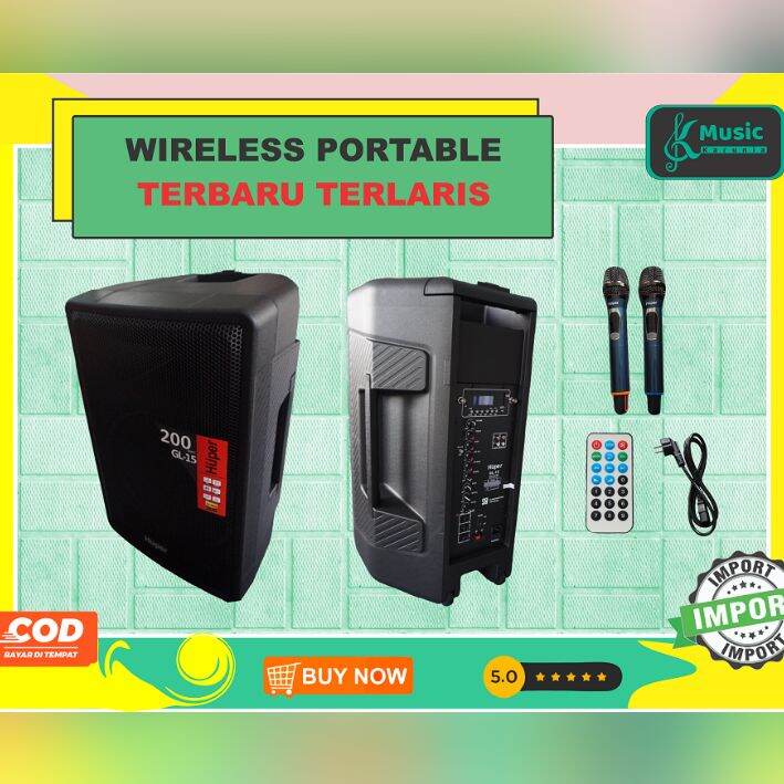 Huper bikin Heboh Amply wireless Speaker Portable HUPER GL-15 GL 15 200 ...