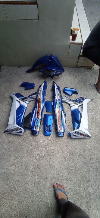cover body vega R custom warna putih biru | Lazada Indonesia