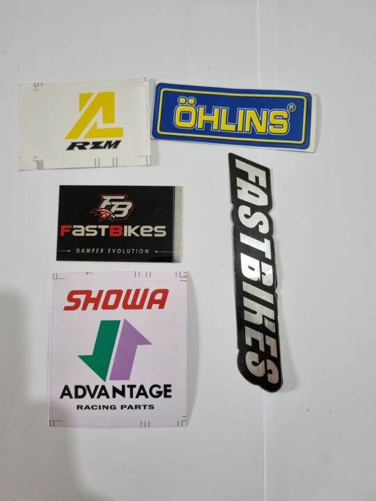 stiker logo team motor mobil helm emblem logo dll fastbiker RZM ohlins ...