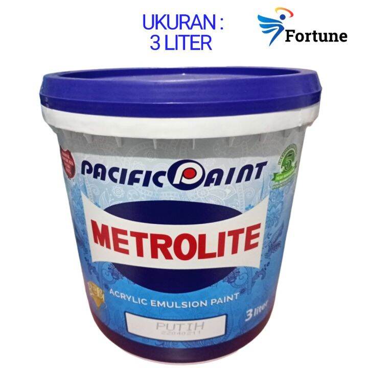 CAT TEMBOK METROLITE 3 LITER / METROLITE WARNA PUTIH KEBIRU BIRUAN ...