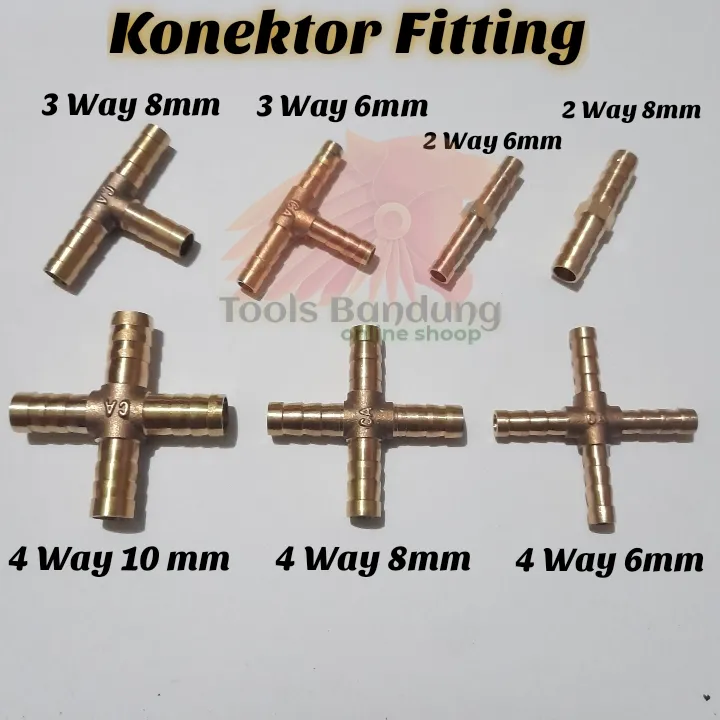 Sambungan Selang Kompresor Fitting konektor Untuk Udara Air / 2 Cabang 6mm,8mm / 3 Cabang 6mm ...