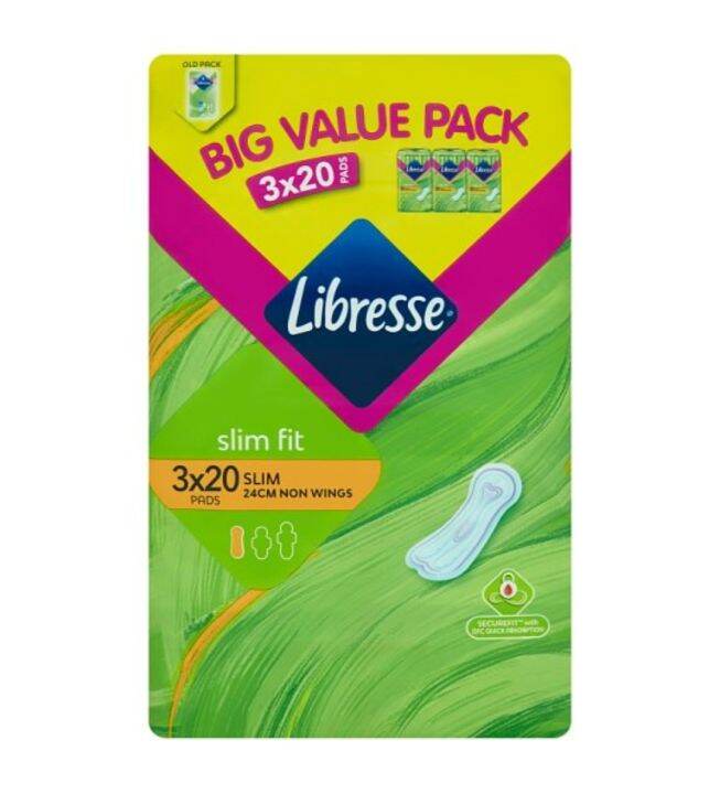 Libresse Slim Non Wings 24cm 3 Packs x 20 Pads | Lazada