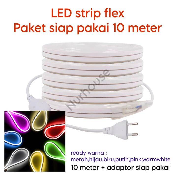 lampu hias LED strip flex 10 meter siap pakai | Lazada Indonesia