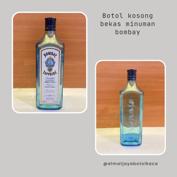 Bombay Sapphire Bottle Cafe Collection - Botol alkohol kosong bekas ...
