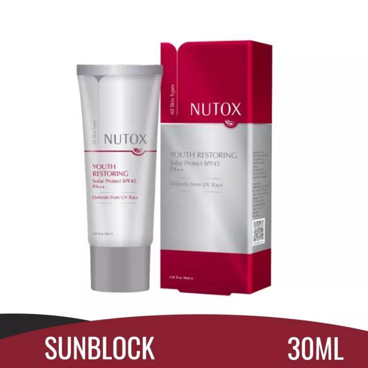 Nutox Youth Restoring Solar Protect SPF45 PA++ All Skin Types 30ml Defend From UV | Lazada