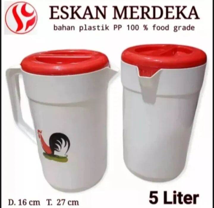 JUMBO ES KAN 5LTR CAP AYAM JAGO / WATER JUG TEKO AIR PLASTIK PP FOOD ...