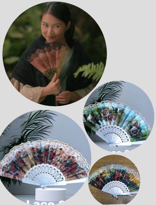 Abaniko o Pamaypay Lace Fan Plastic Handle Maria Clara Fan | Lazada PH
