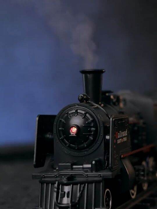 Kmoist electric train track toy set kids retro steam train toys ...