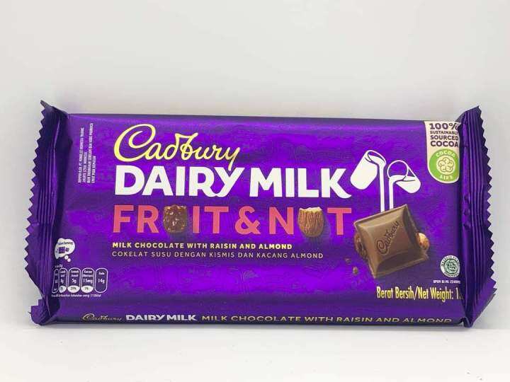 Cadbury dairy milk chocolate bar fruit & nut / milk chocolate ...