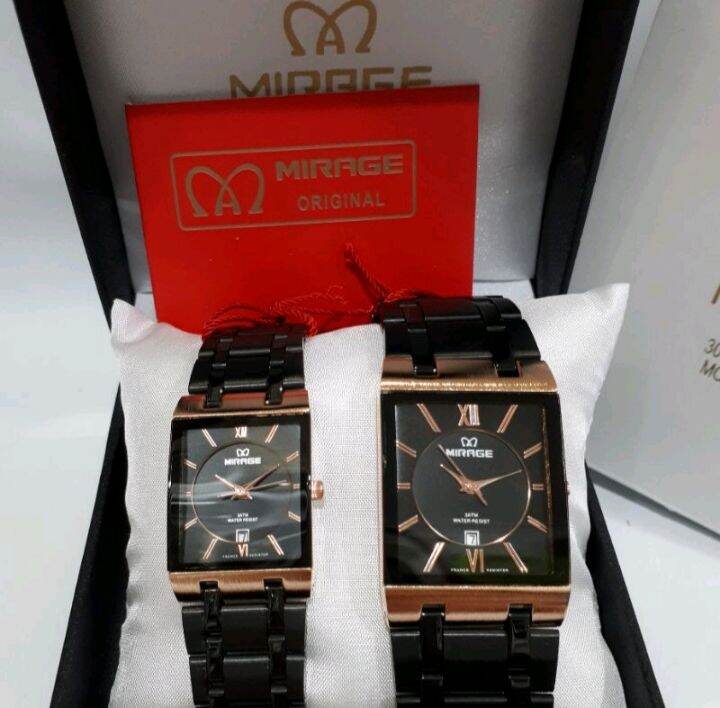 jam tangan;MIRAGE M7908BSP hitam rosegold~ORIGINAL~WATER RESISTANT~TGL ...